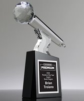 Show details for Crystal Microphone Trophy - Voice of Achievement Award