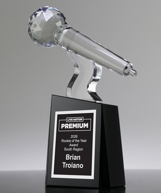 Crystal Microphone Trophy | Voice of Achievement Award | Edco Awards