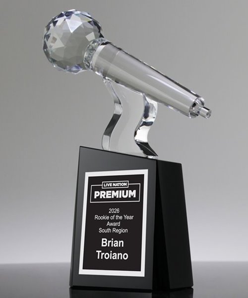 Crystal Microphone Trophy | Voice of Achievement Award | Edco Awards