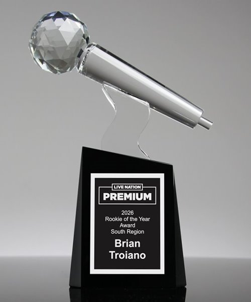 Crystal Microphone Trophy | Voice of Achievement Award | Edco Awards