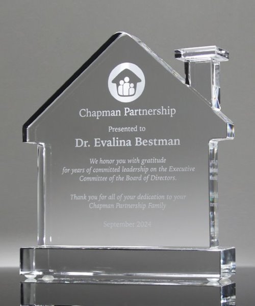 Clear Crystal House Award on Base | Edco Awards