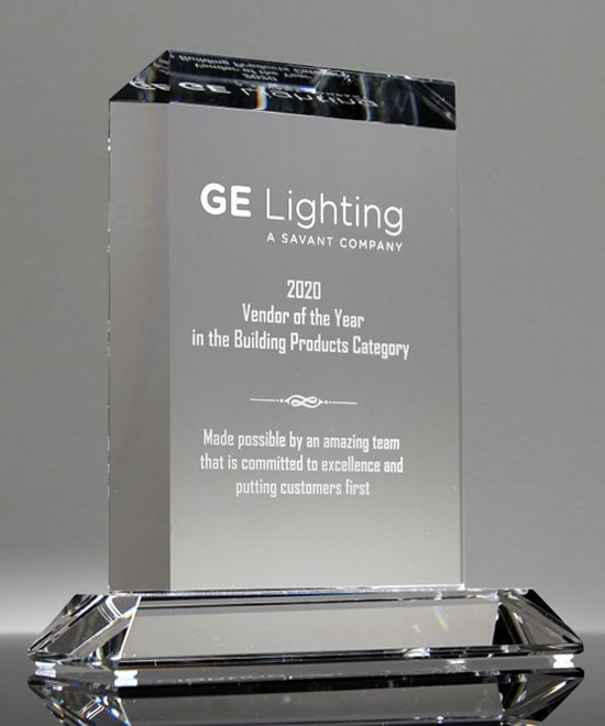 Vertical Rectangle Crystal Award Plaque | Edco Awards