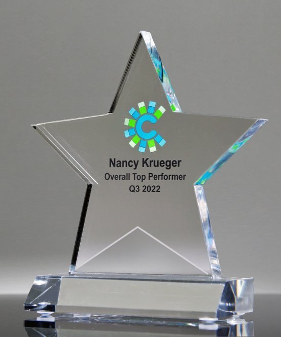 Excellence Star Award with Full Color Imprint | Edco Awards