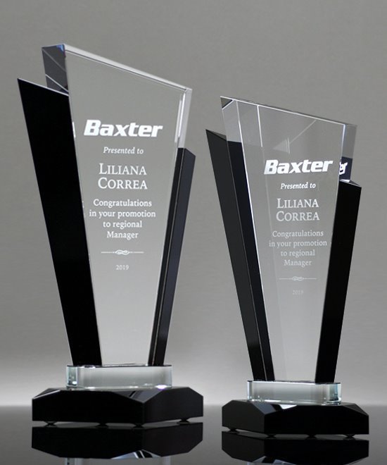 Ascent Crystal Award | Black & Clear Crystal | Edco Awards