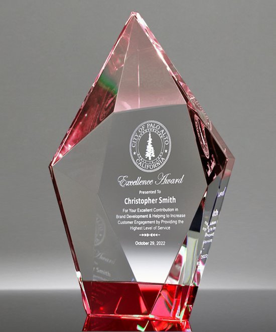Red Gem Diamond Crystal Award | Edco Awards
