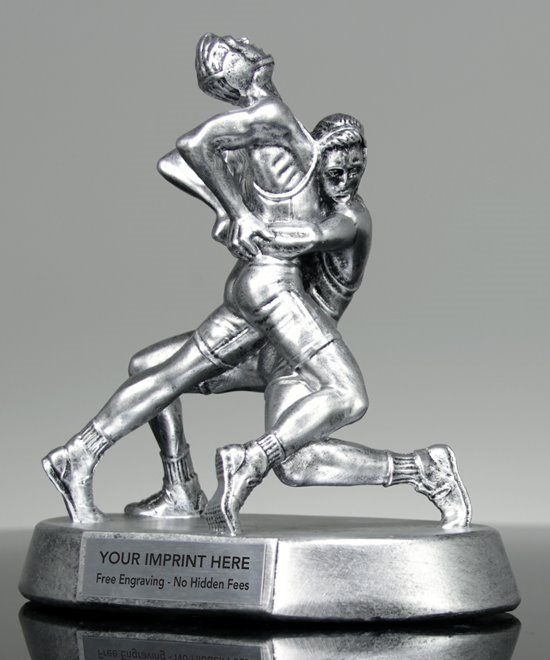 Wrestling Bear Hug Silver Trophy | Edco Awards