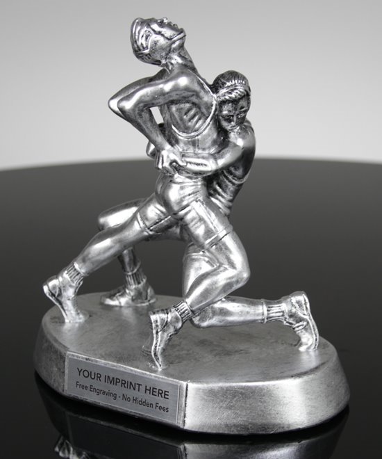 Wrestling Bear Hug Silver Trophy | Edco Awards