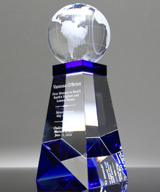 Crystal Planet World Globe Award Trophy | Edco Awards