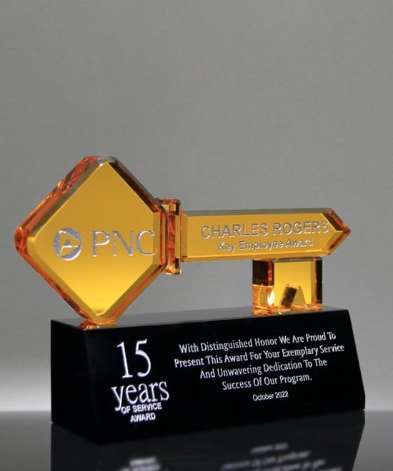 Gold Crystal Key Award, Key Shaped Trophy | Edco Awards
