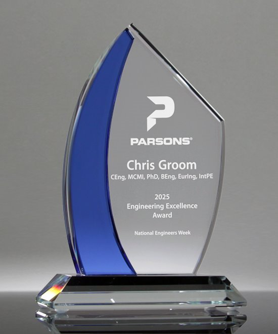 Starfire Crystal Blue Flare Award | Edco Awards