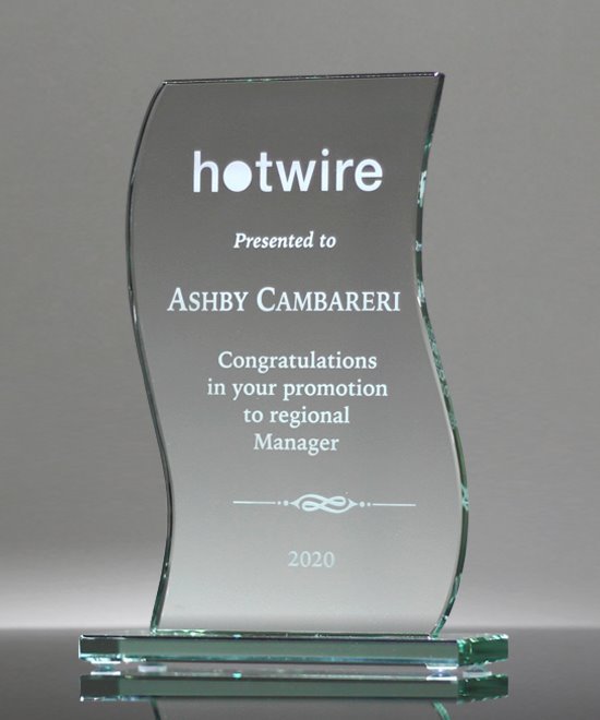 Jade Glass Wave Award | YX-1722C, YX-1722B, YX-1722A | Edco Awards