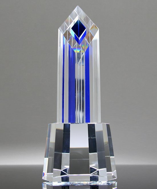 Crystal Pinnacle Blue Tower Award | Executive Trophy | Edco Awards