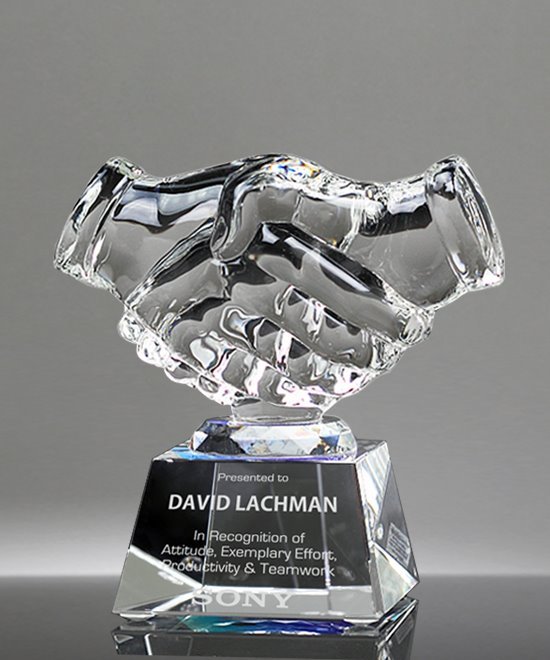 Crystal Hand Shake Award | Edco Awards