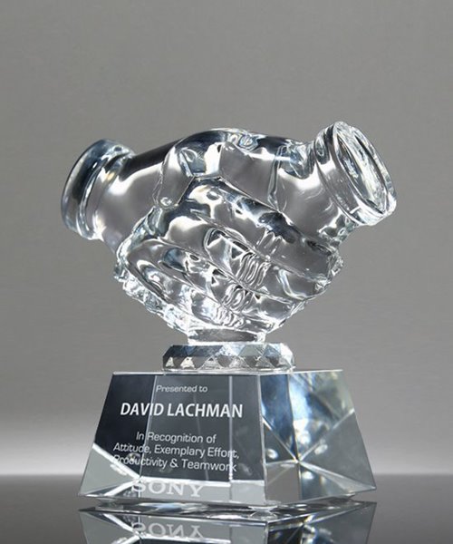 Crystal Hand Shake Award | Edco Awards
