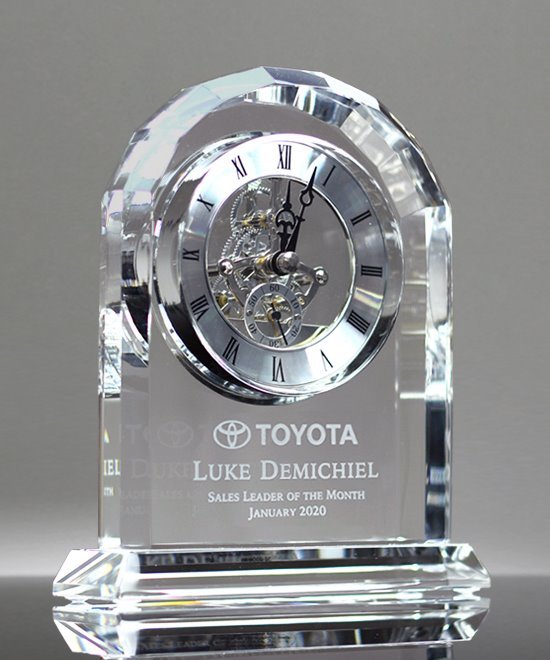 Presidents Crystal Arch Clock Award | CRY260 | Edco Awards