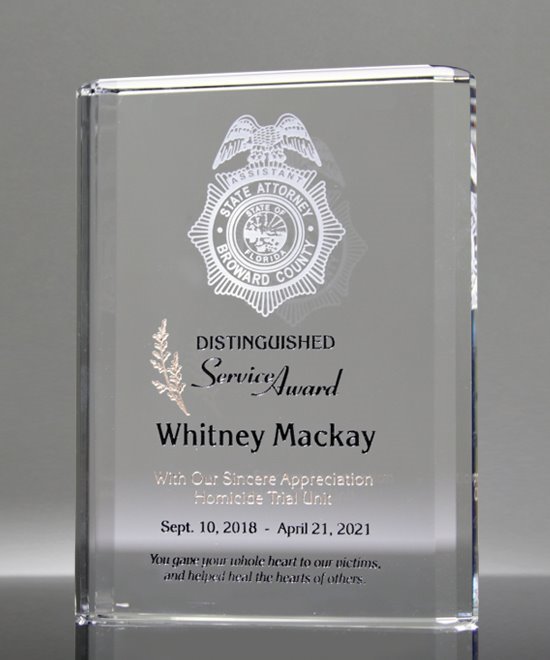 Crystal Service Badge Award | State Attorney & Police Recognition ...