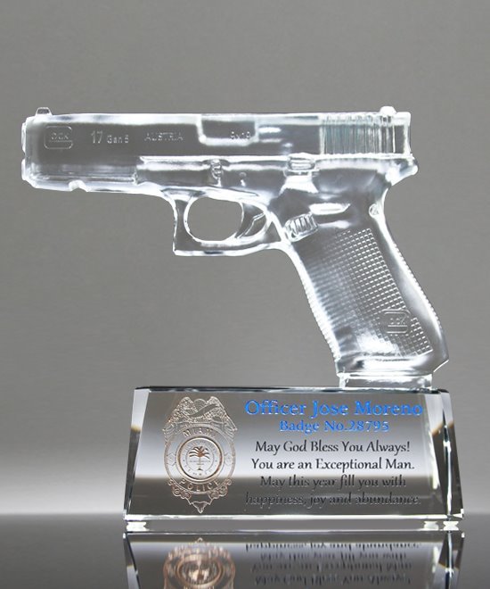 Crystal Gun Trophy, Revolver Award | Edco Awards