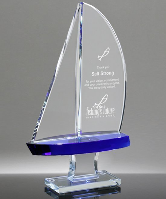 Blue Crystal Sailboat Award | Regatta Trophy | Edco Awards