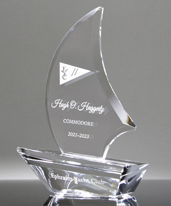 Crystal Sailboat Award | Sailing Trophy CRY715 | Edco Awards