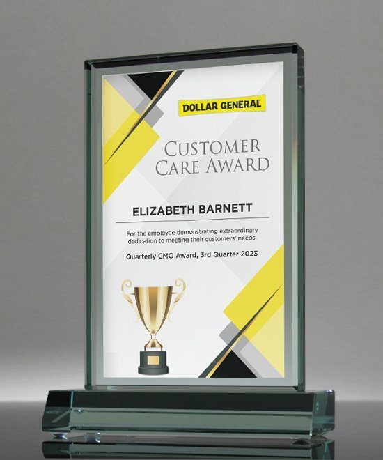 Jade Glass Synergy Rectangle Award | Edco Awards