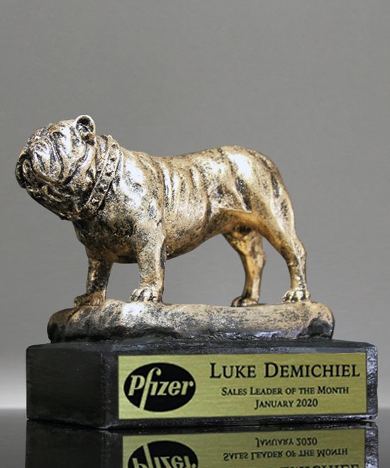 Bulldog Trophy | Standing Gold Bulldog Award | Edco Awards