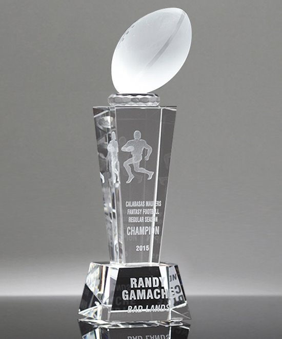 Crystal Football Tower Trophy CRY212 | Edco Awards