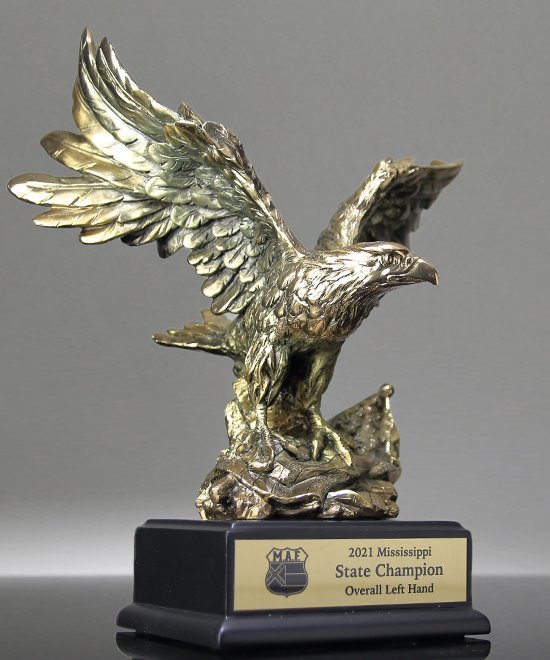 Gold Eagle Statue With American Flag | Edco Awards