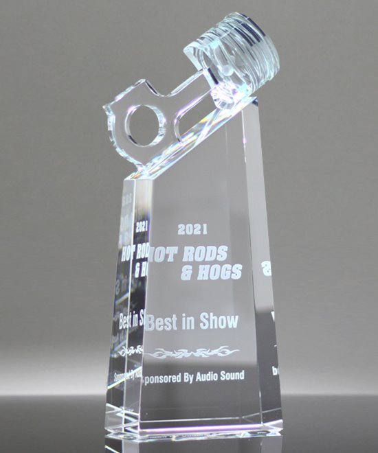 Crystal Piston Motor Sport Trophy | Edco Awards