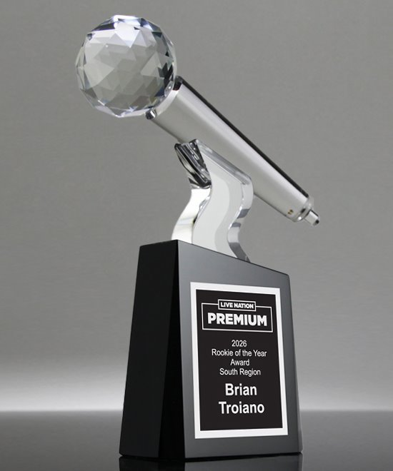 Crystal Microphone Trophy | Voice of Achievement Award | Edco Awards
