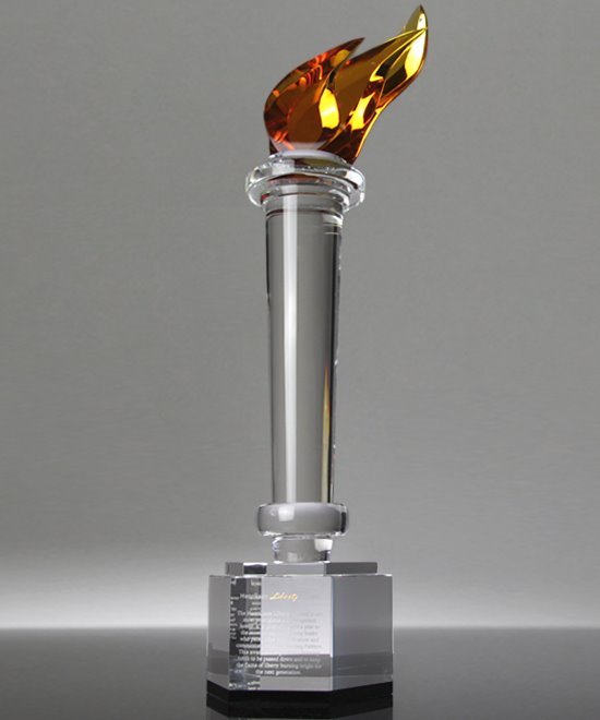 Supreme Crystal Torch Trophy - Large Torch Award | Edco Awards