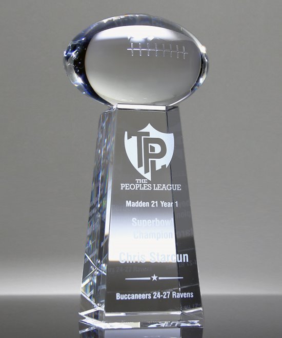 Large Crystal Football Trophy Award | Edco Awards