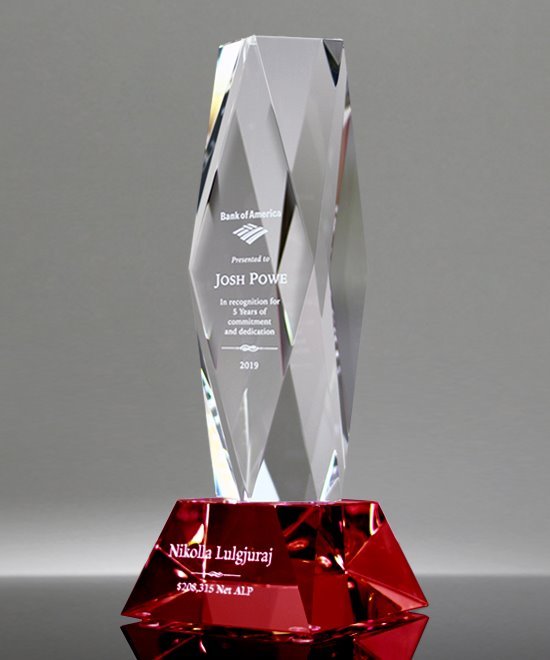 Presidential Tower Ruby Crystal Award
