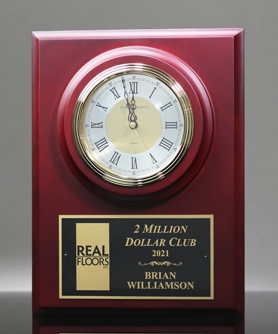 Cherry Wall Clock Award Plaque | BC1014 | Edco Awards