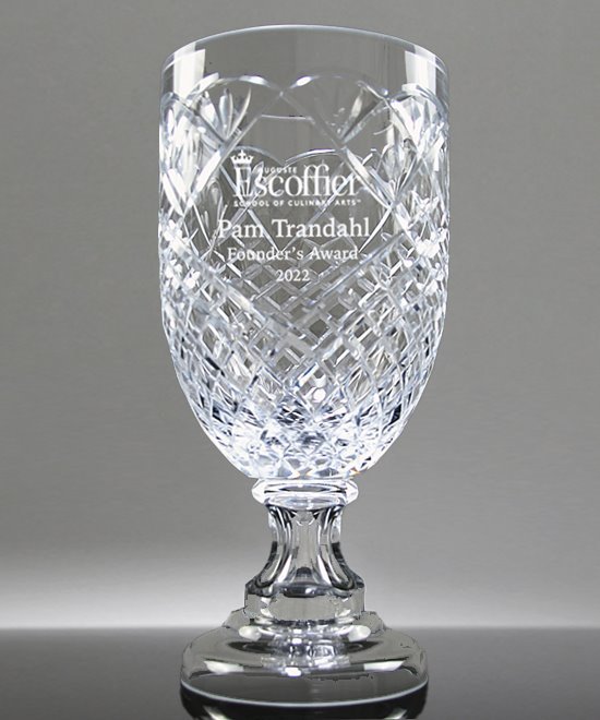Medallion Footed Crystal Trophy Vase | Edco Awards