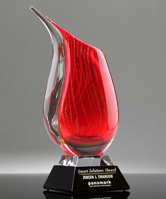 Elevated Amber Gilded Trophy Vase | Edco Awards