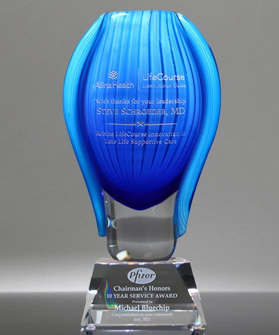 Elevated Azure Fontana Trophy Vase Award | Edco Awards