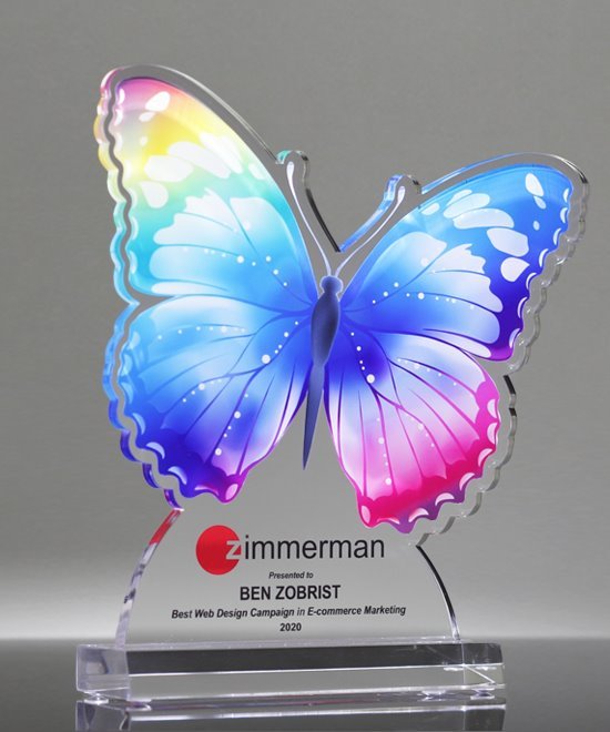 Custom Acrylic Butterfly Trophy | Edco Awards