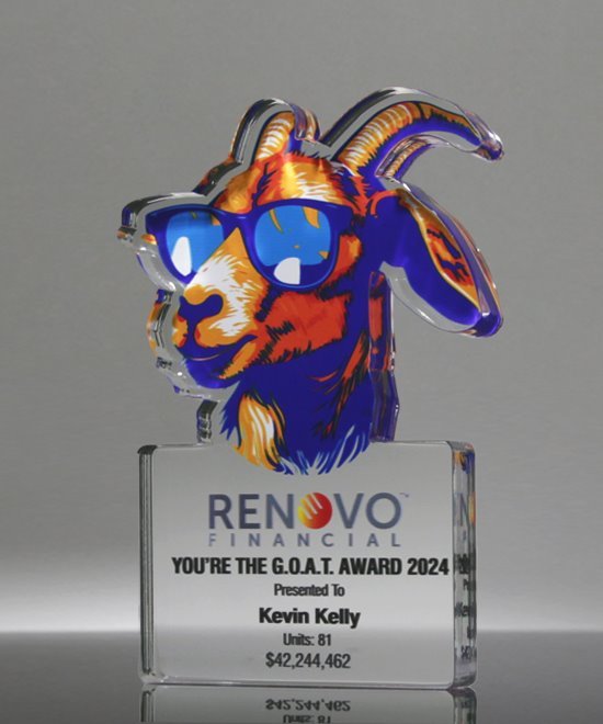 The GOAT Acrylic Paperweight Trophy | Edco Awards
