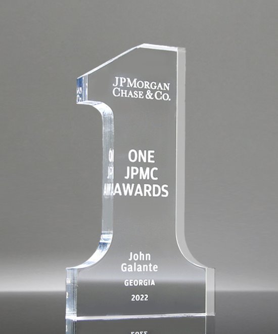 Number 1 Acrylic Award | Edco Awards