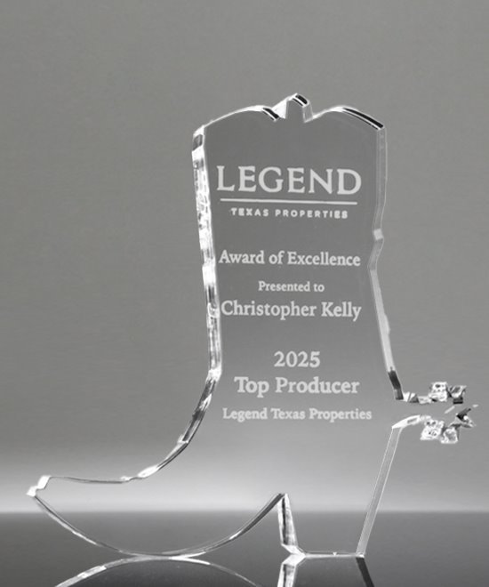 Cowboy Boot Acrylic Paperweight Award | Edco Awards