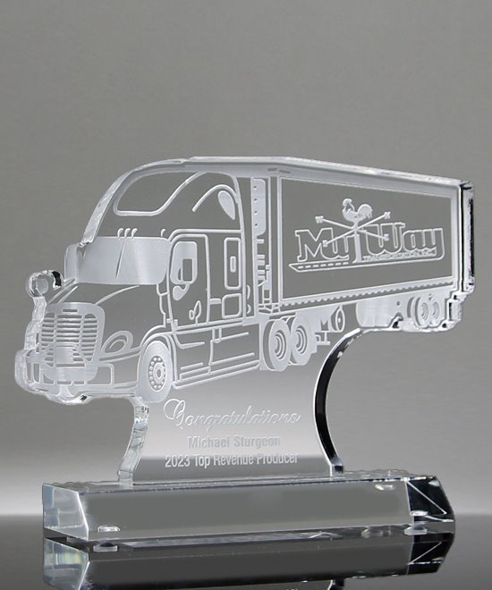 Semi Truck Acrylic Award, Truck Driver Trophy | Edco Awards