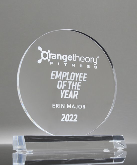 Clear Acrylic Circle Trophy | Engraved Award | Edco Awards