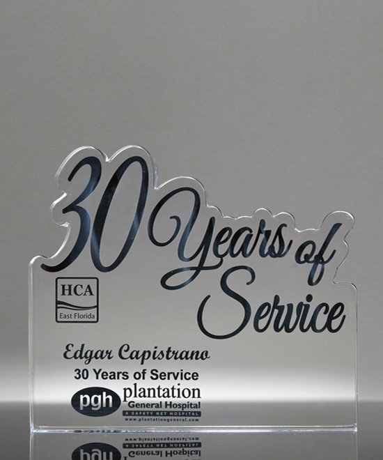 30 Years of Service Acrylic Award | Edco Awards
