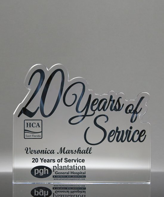 20 Years of Service Acrylic Award | Edco Awards