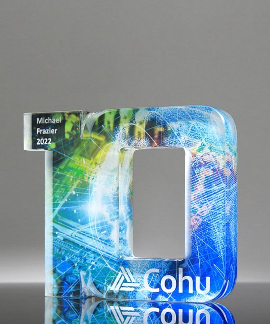 Modern Acrylic Number 10 Trophy | Edco Awards