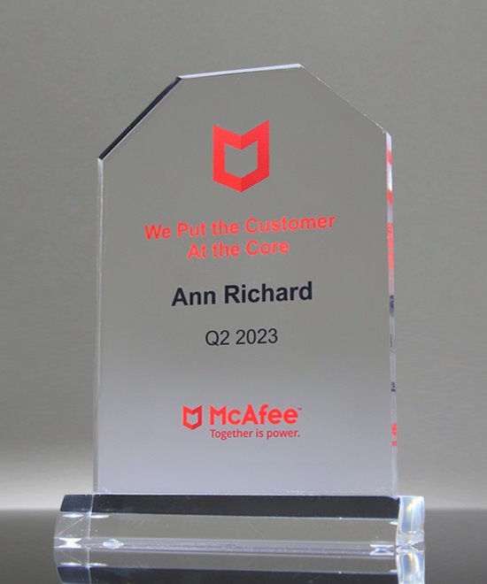 Clear Acrylic Tombstone Trophy | Edco Awards