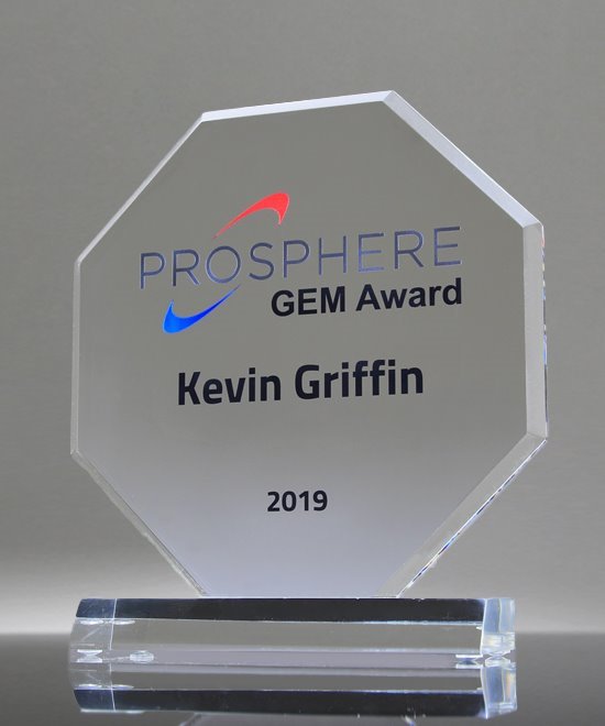 Clear Acrylic Octagon Trophy | Edco Awards