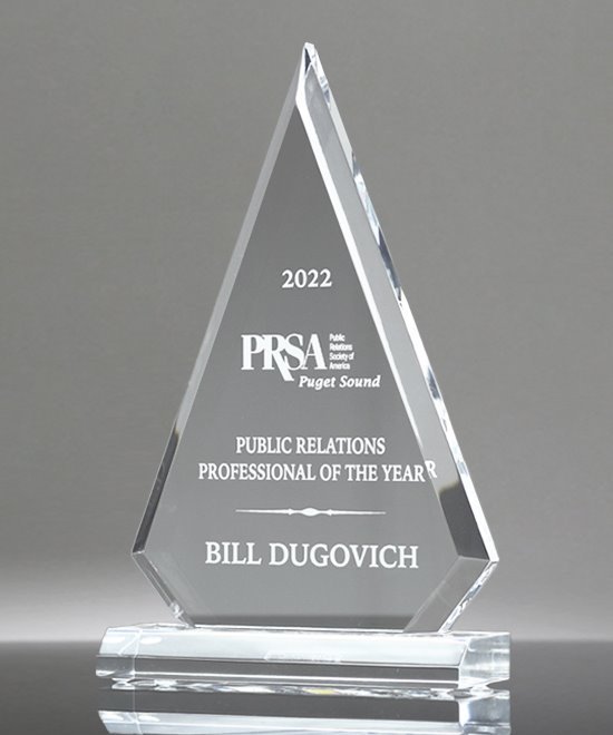 Clear Acrylic Diamond Award with Bevels | Edco Awards
