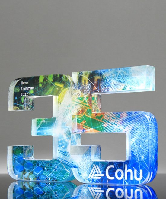 Modern Acrylic Number 35 Trophy | Edco Awards