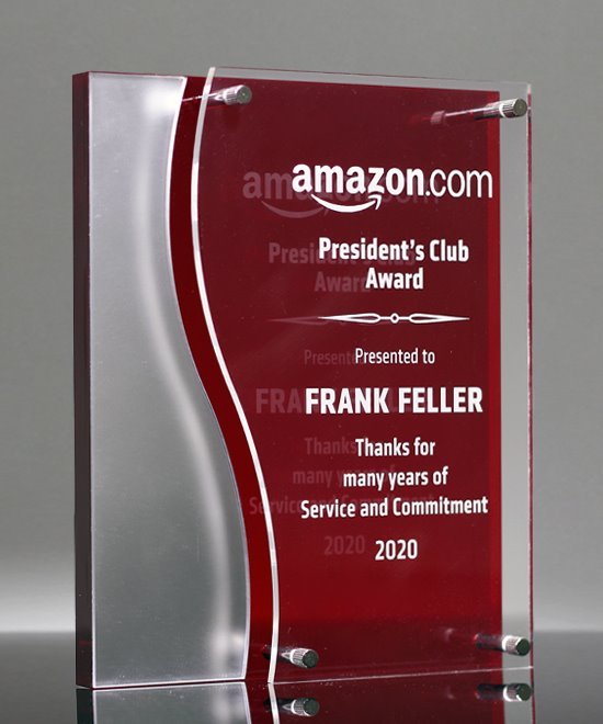 Red Acrylic Wave Plaque | Edco Awards